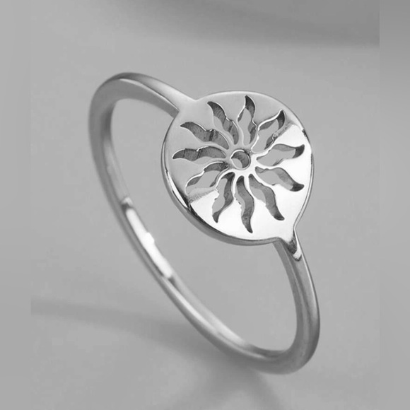 Jewelry | Wavy Sun Bohemian Sunbeam Sunburst Wiggly Squiggly Silver Stainless Steel Ring | Poshmark